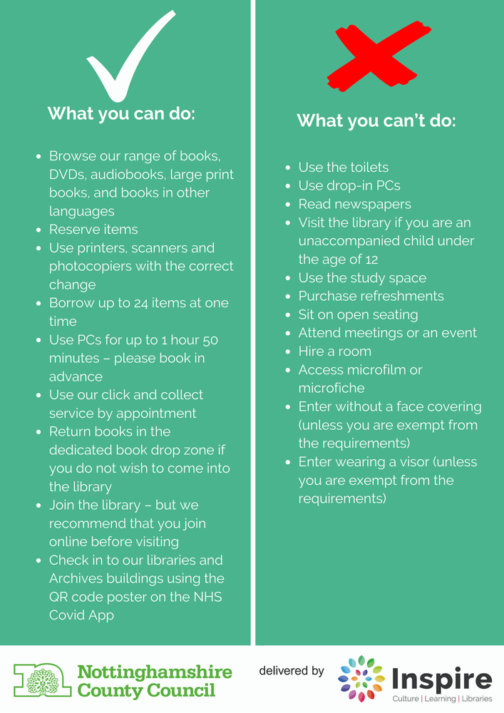 What You Can/ Can't Do In Libraries | Inspire - Culture, Learning ...